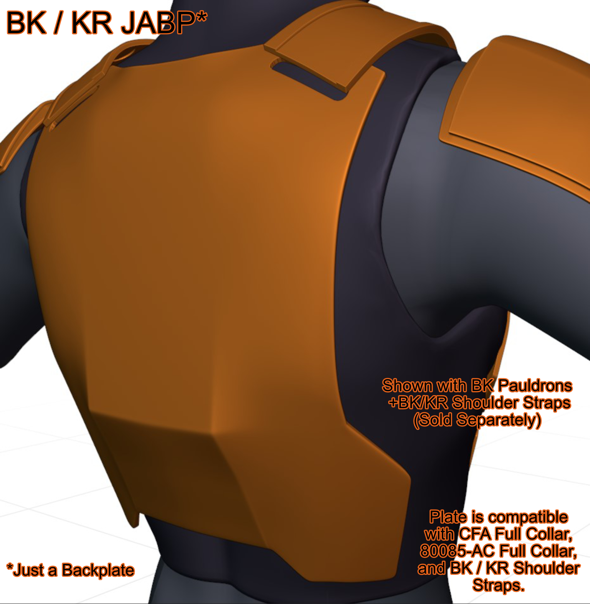 3D file Female Backplate Armor [BK/KR]・3D print object to download・Cults