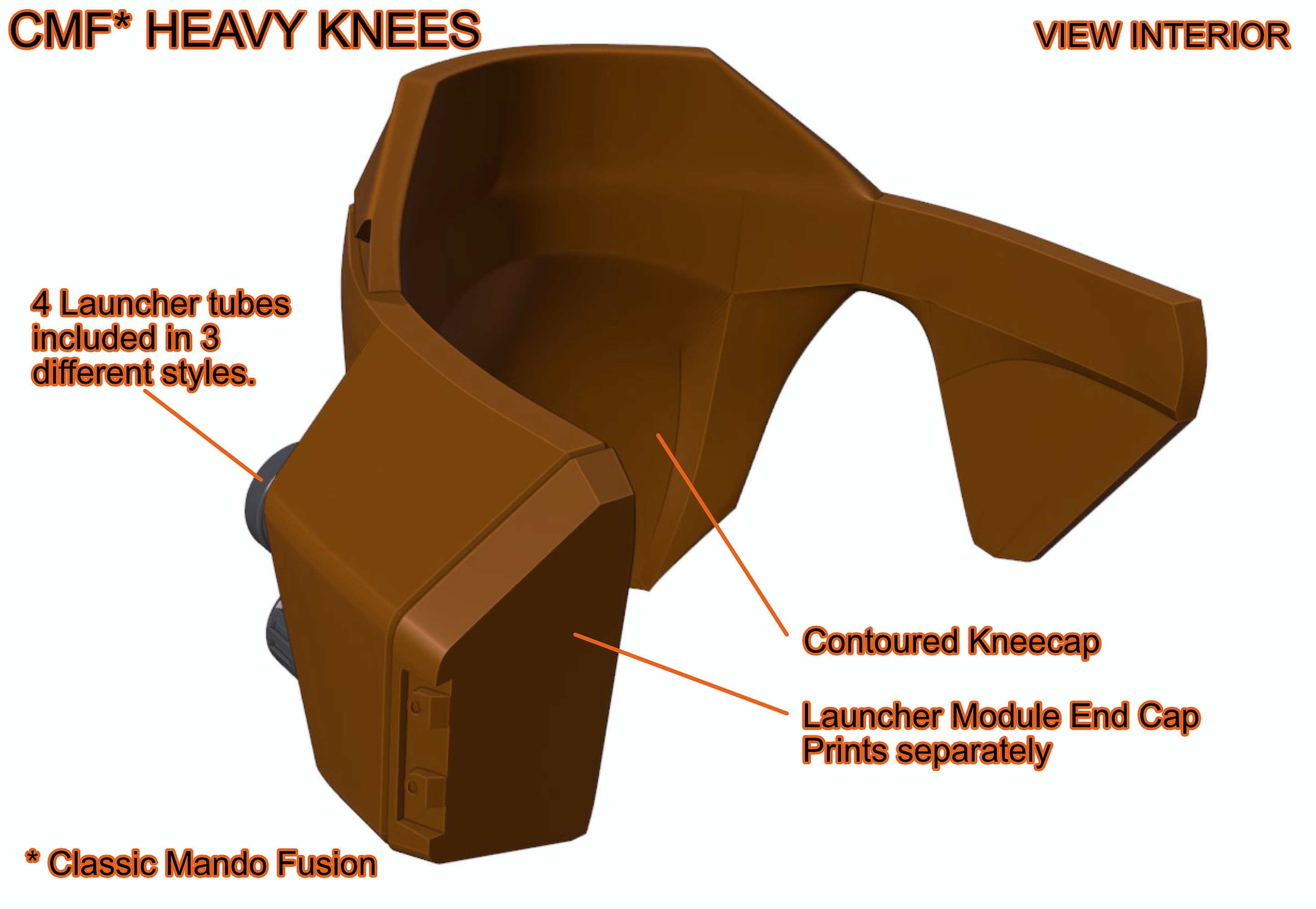 3D file Heavy Mando Knee Armor・3D print model to download・Cults