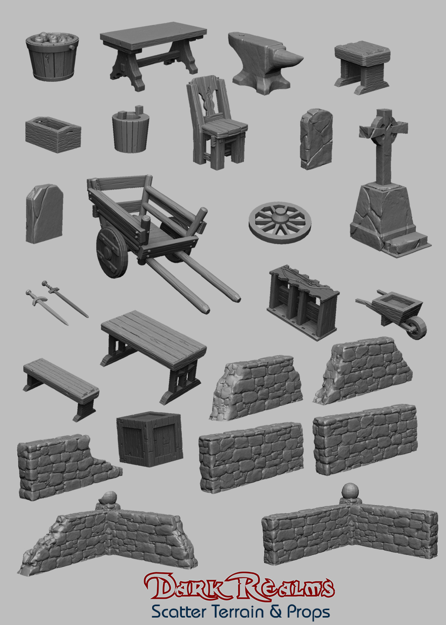 3D file Medieval Scenery - Scatter Terrain 1・Design to download and 3D ...
