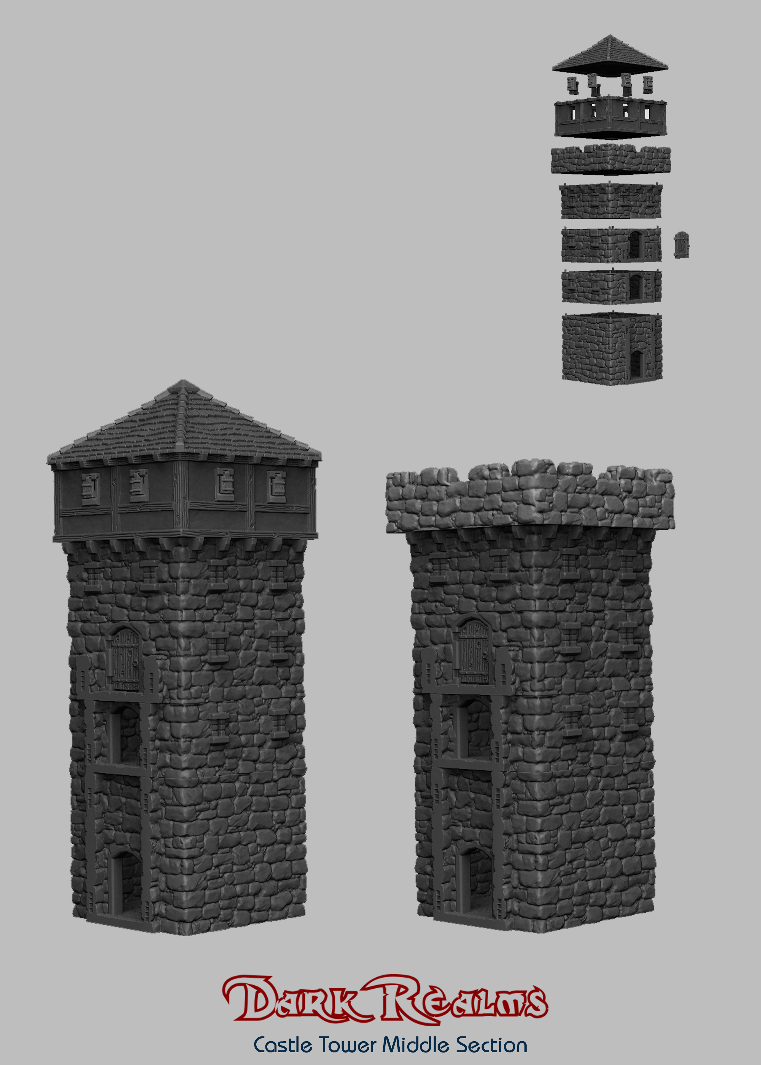 3D file Medieval Scenery - Castle Towers 🏰・3D printer design to ...