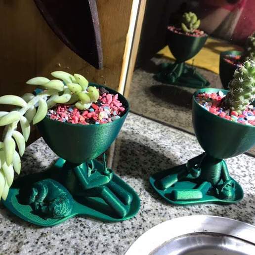 Download STL file 2 CACTUS HEAD DRINKING MATT pots • 3D printing object ...