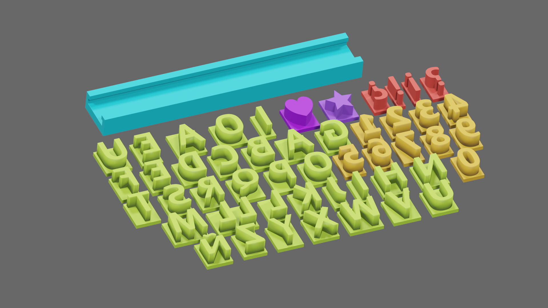 STL file alphabet with guide・3D print object to download・Cults