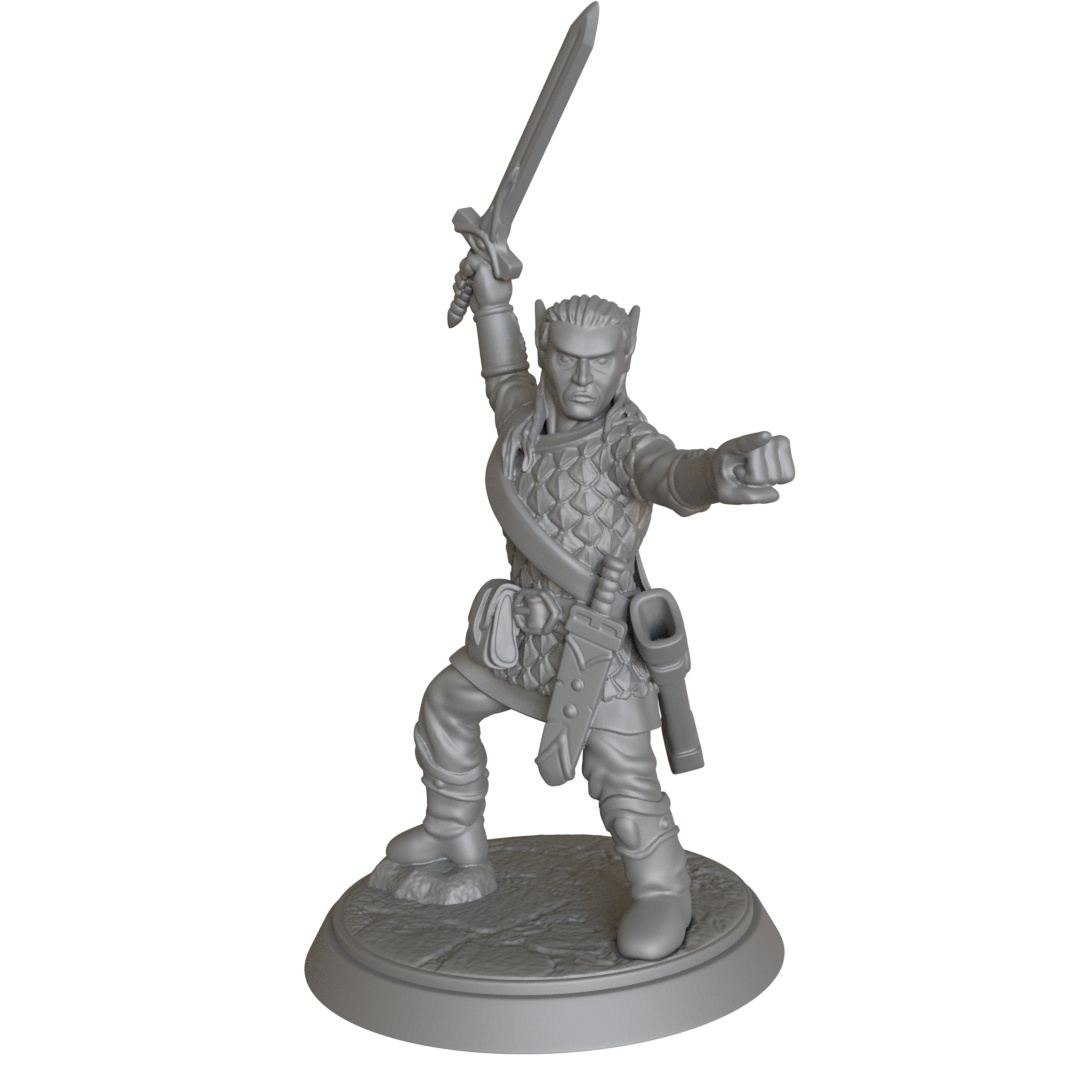 STL file High Elf Paladin RPG Miniature STL pre-supported 🧝・3D print ...