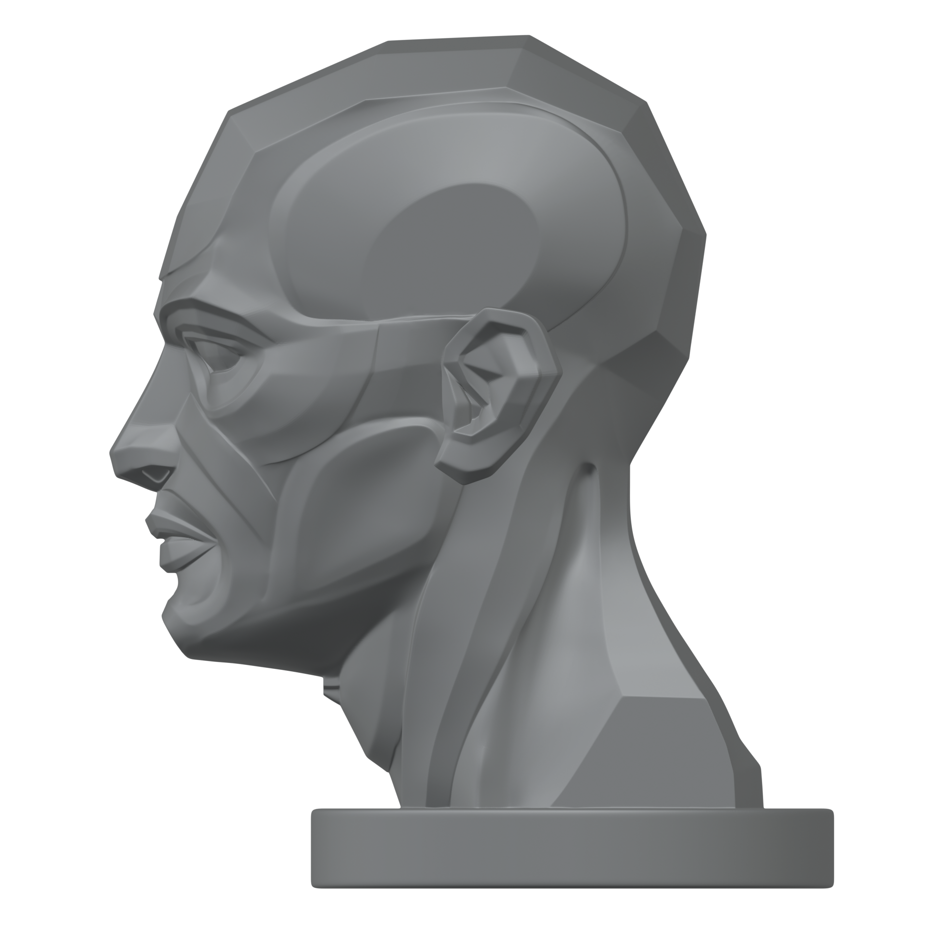 STL file Low poly faceted Man head Sculpture・3D print object to ...