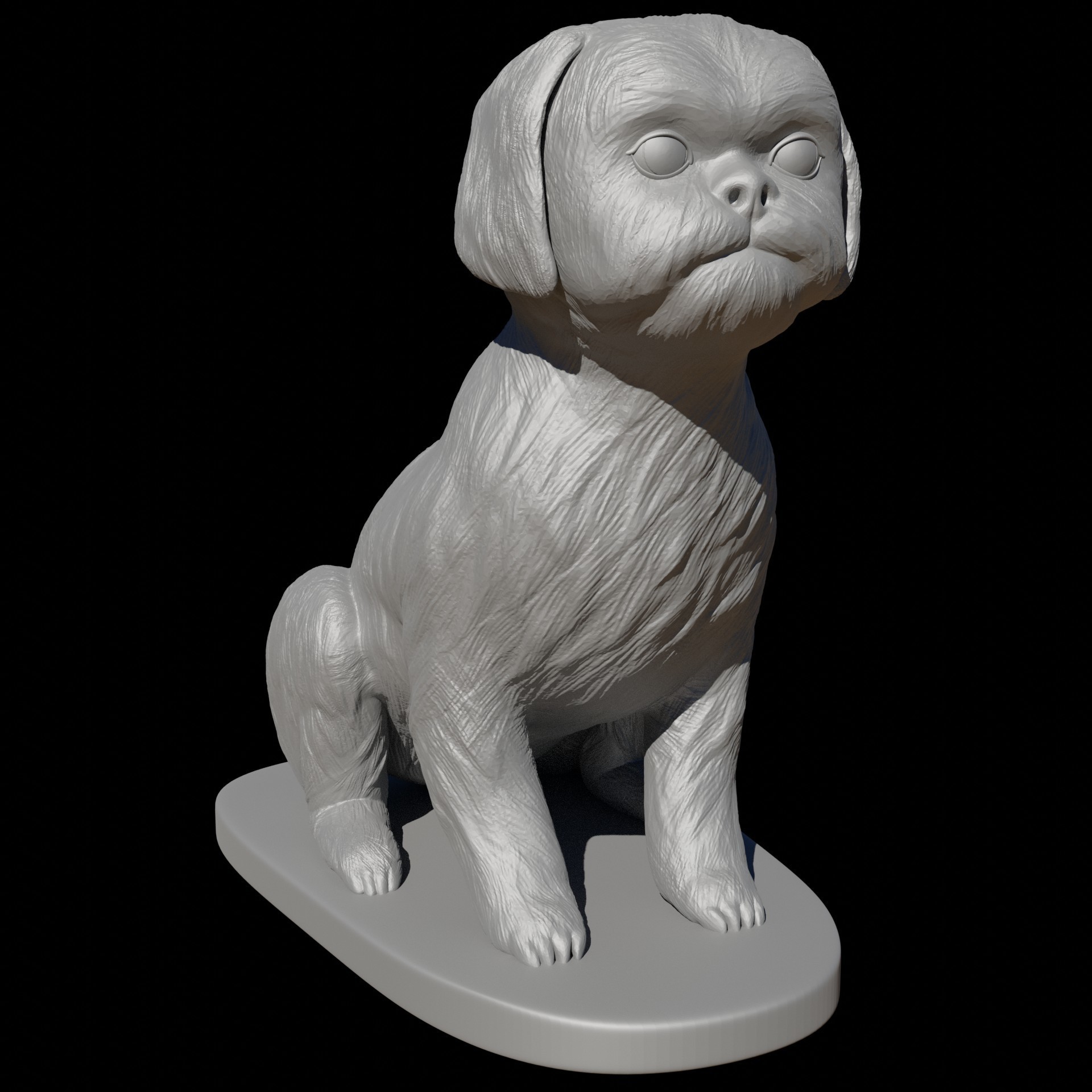 STL file Seated Shih Tzu・Design to download and 3D print・Cults