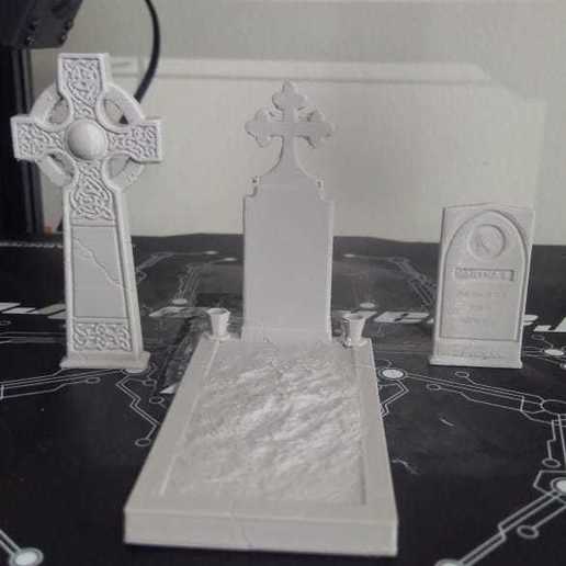 Download STL file 5 pack – Tombstones and gravestones • 3D printing ...
