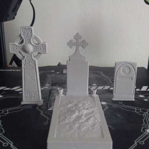 Download STL file 5 pack – Tombstones and gravestones • 3D printing ...