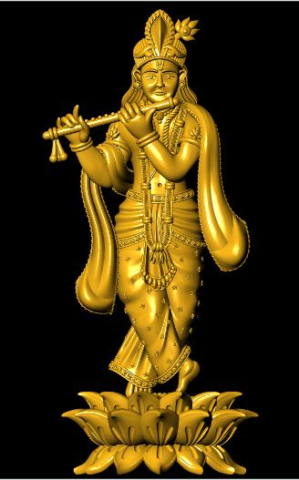 STL file Krishna-3D-Statue・3D printable design to download・Cults