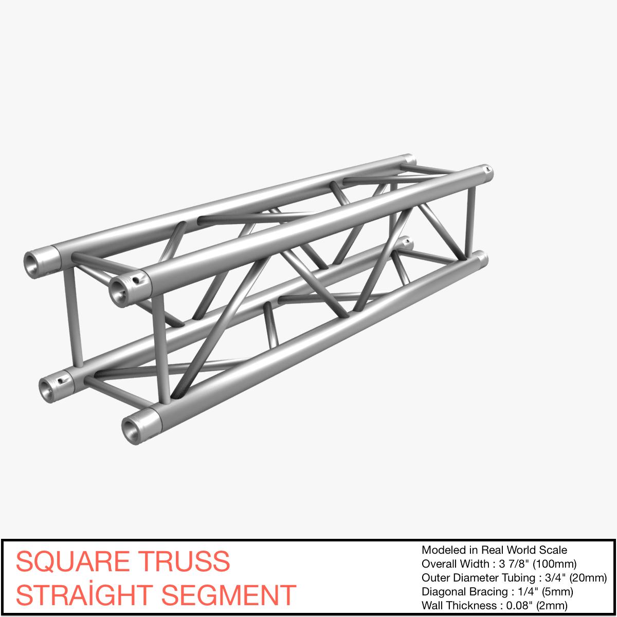 3D file Square Truss Straight Segment 21・3D printing design to download ...