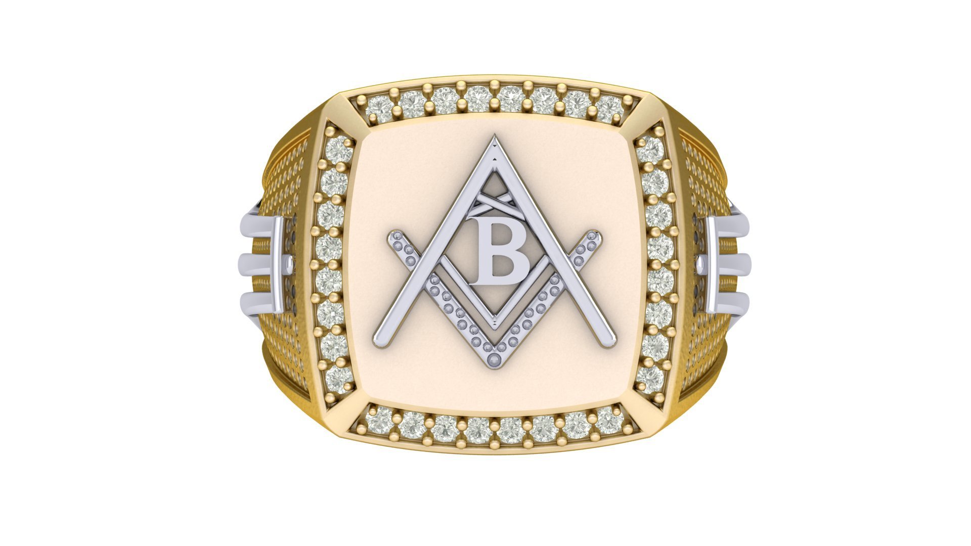 3D file B - LETTER SIGNET RING 💍・3D printer design to download・Cults