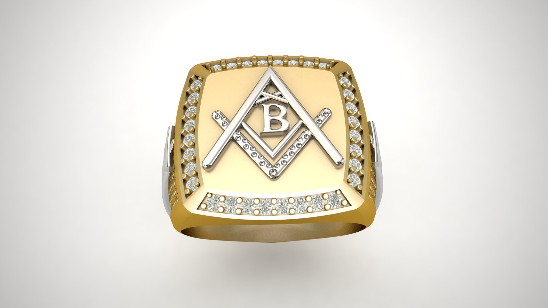 3D file B - LETTER SIGNET RING 💍・3D printer design to download・Cults