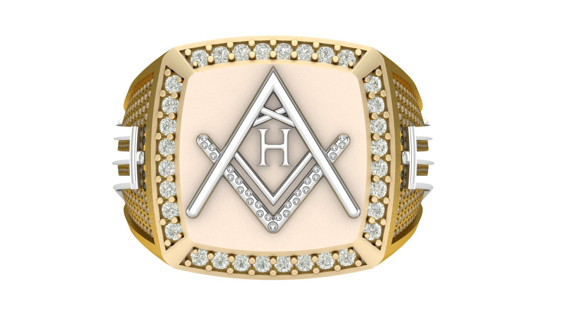 Download STL file H - LETTER SIGNET RING • 3D printable model ・ Cults