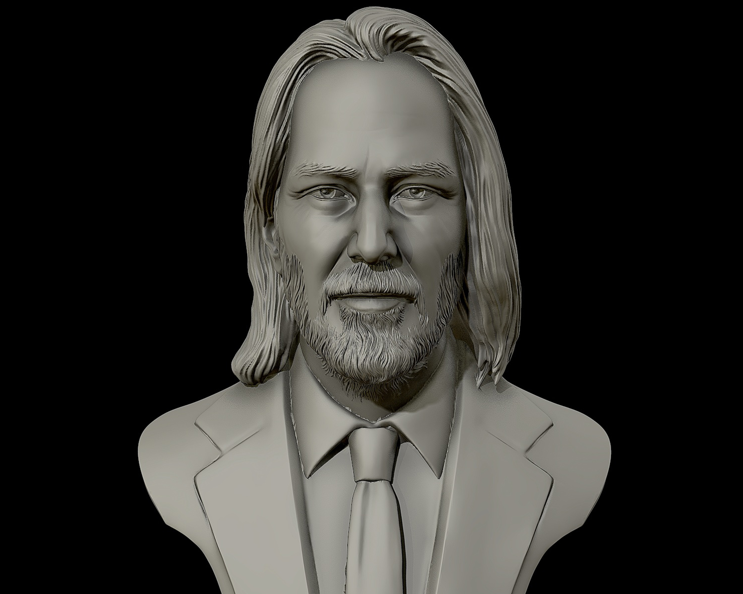 STL file Keanu Reeves 3D portrait sculpture・3D printing idea to ...