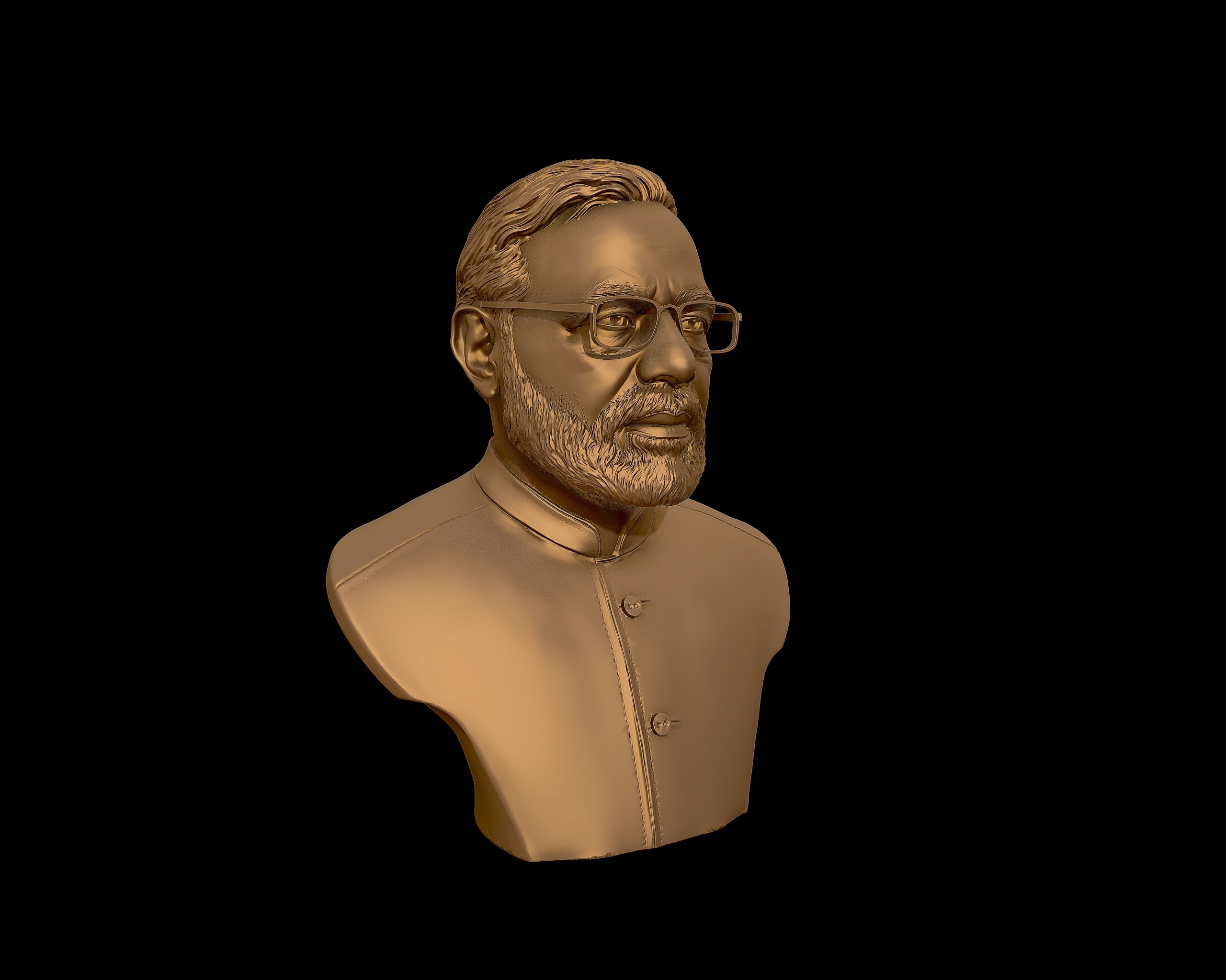 STL file Narendra Modi 3D Portrait sculpture 🗿・3D printer model to ...