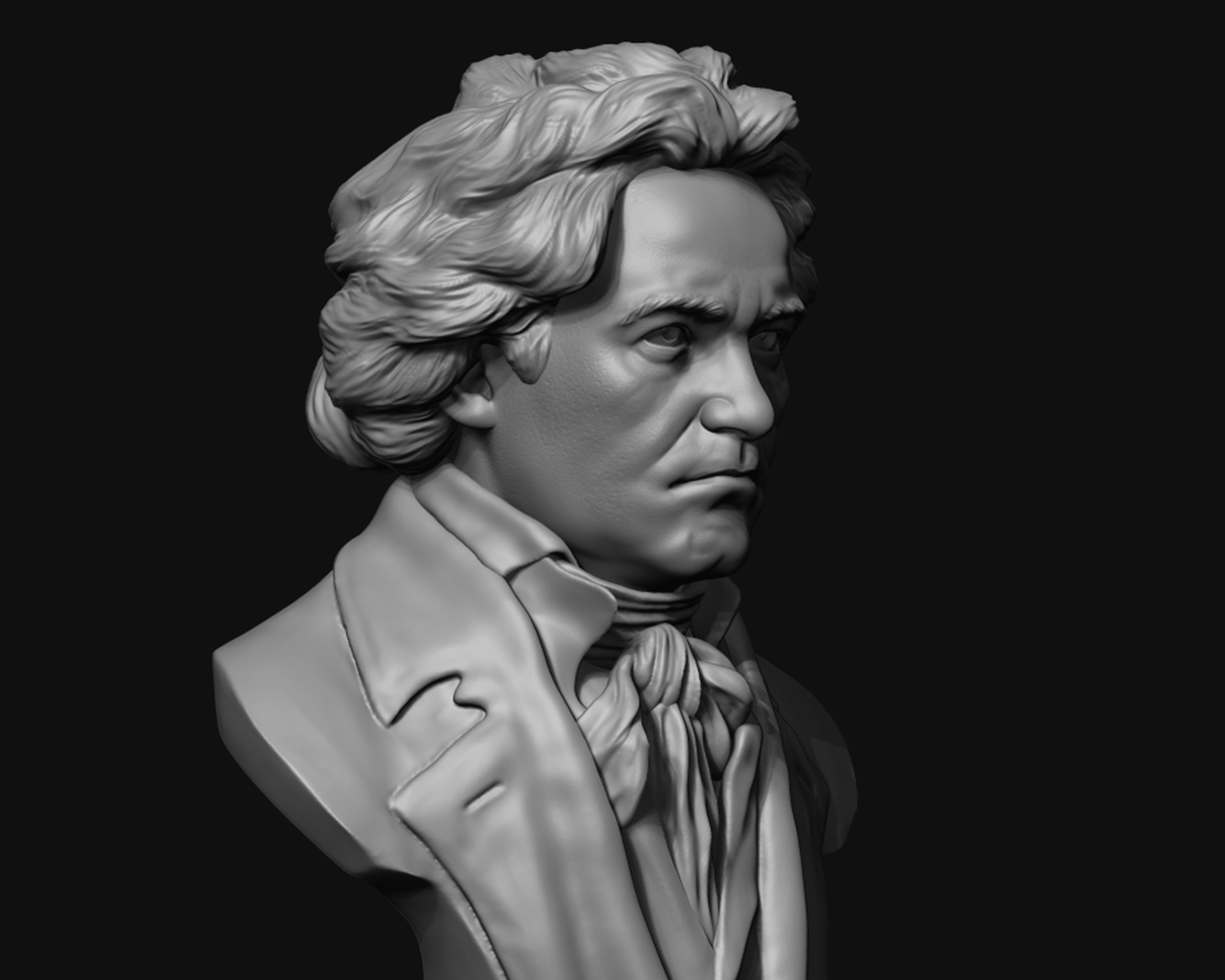 Fichier STL Ludwig van Beethoven portrait sculpture modèle d'impression ...