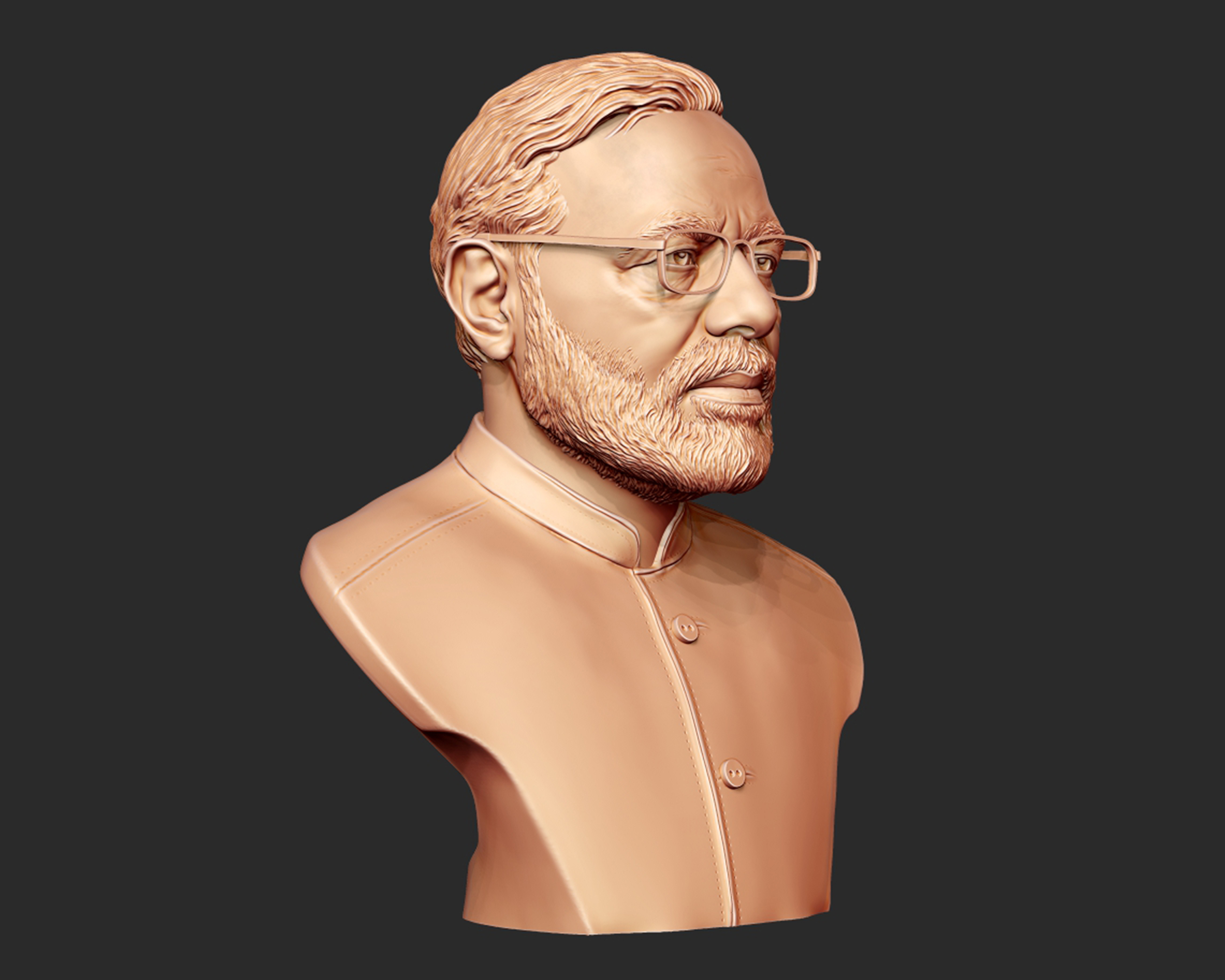 STL file Narendra Modi 3D Portrait sculpture 🗿・3D printer model to ...