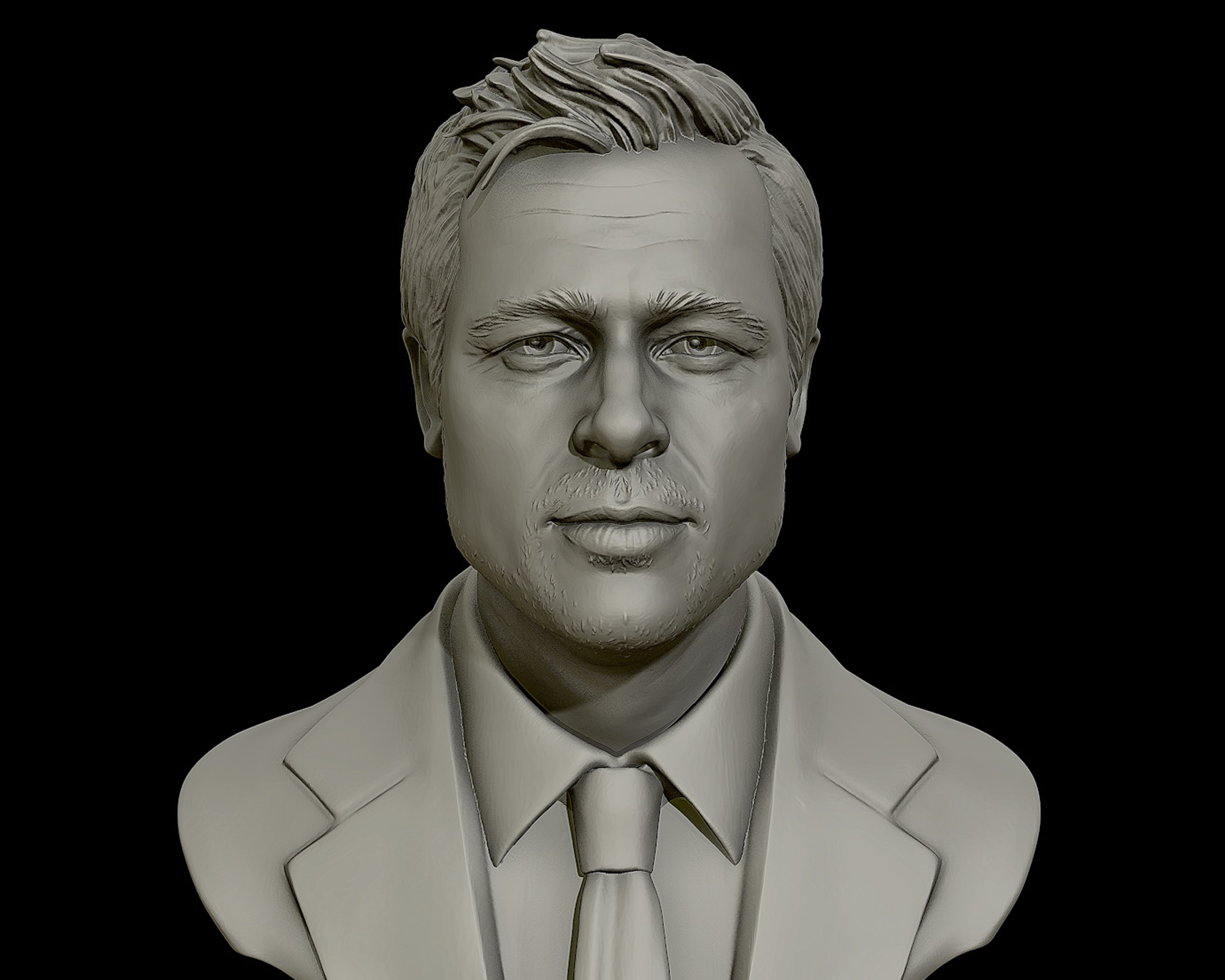 STL file Brad Pitt portrait sculpture 🗿・3D printable model to download ...