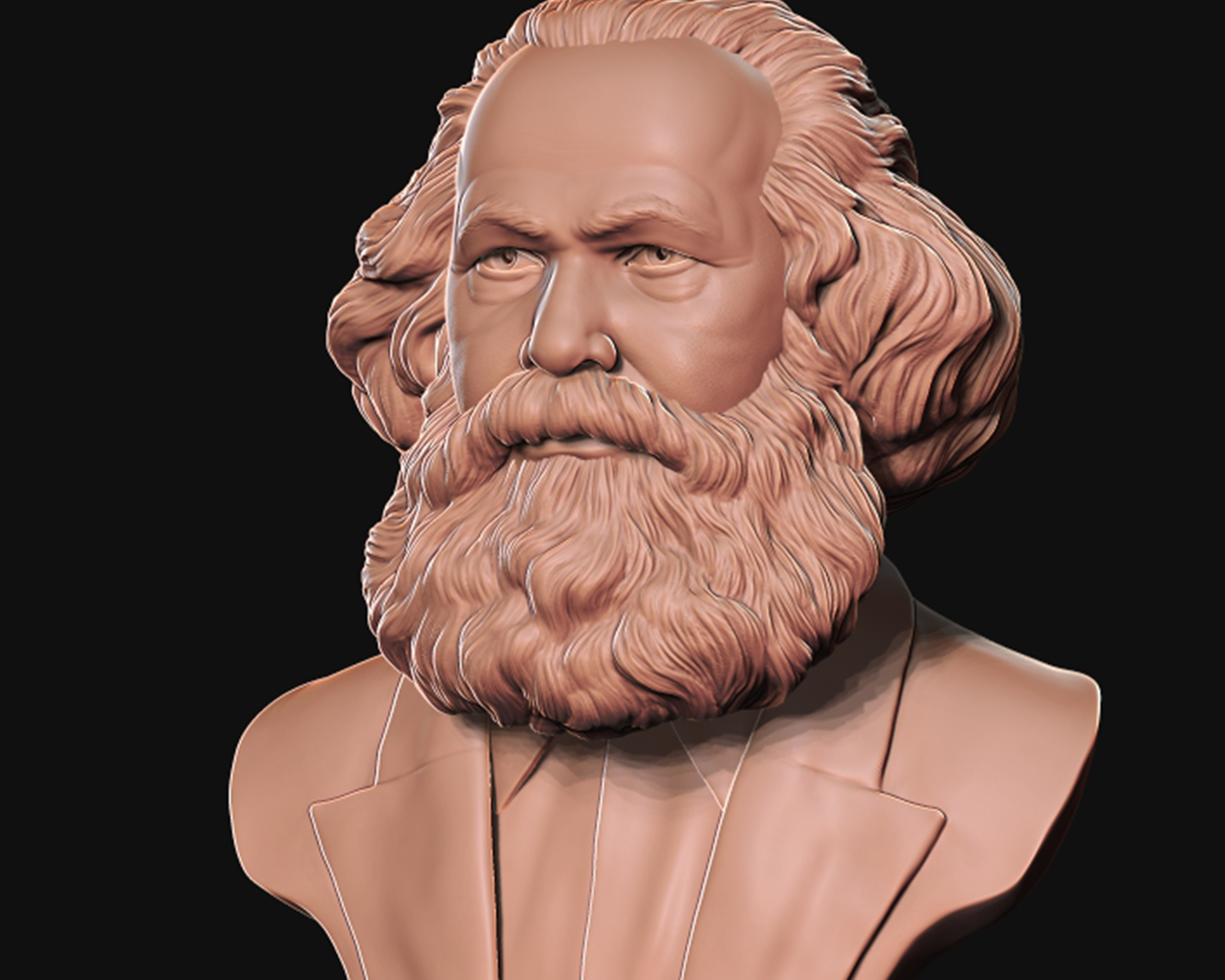 STL file Karl Marx 3D printable sculpture 3D print model・3D printable ...