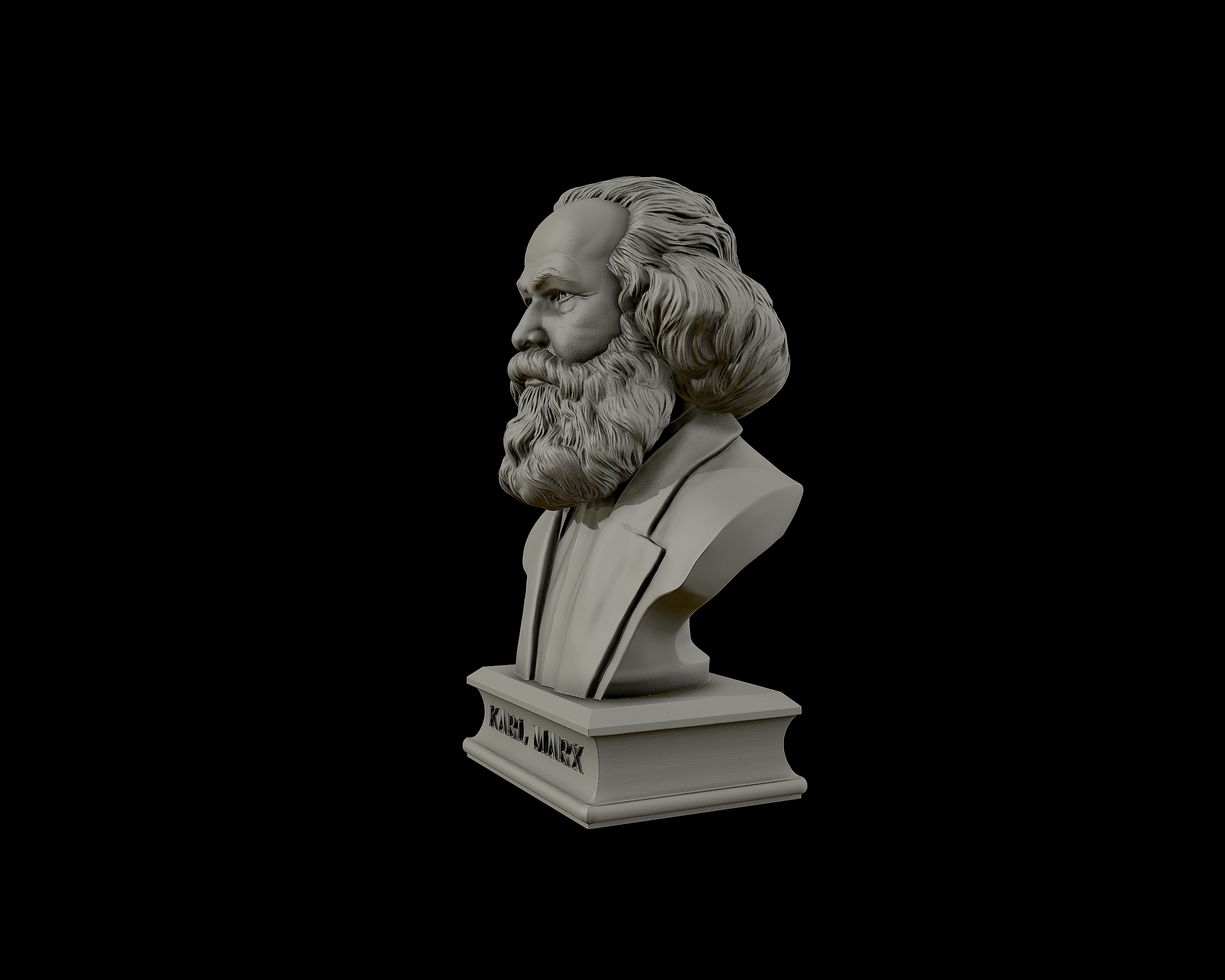 STL file Karl Marx 3D printable sculpture 3D print model・3D printable ...