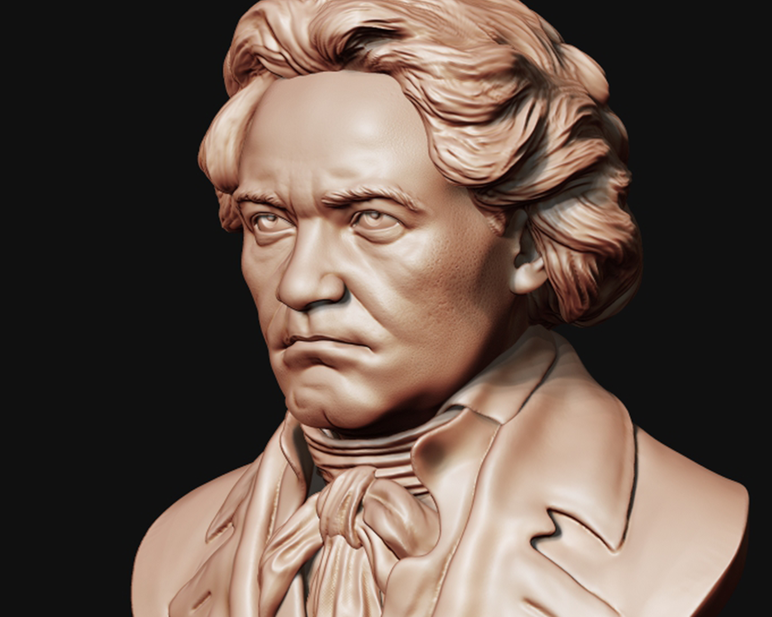 Fichier STL Ludwig van Beethoven portrait sculpture modèle d'impression ...