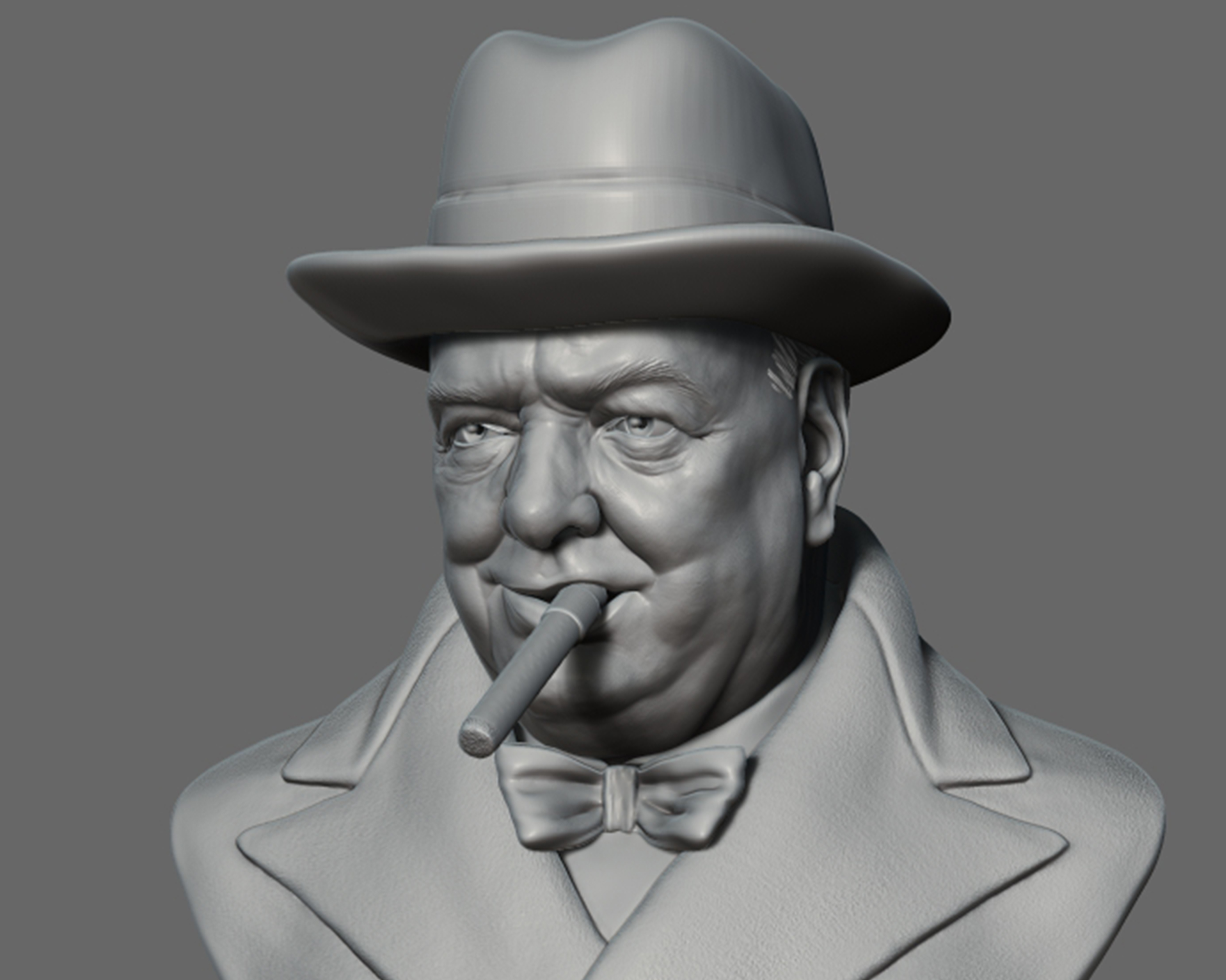 STL file Winston Churchill 3D print model 🗿・3D printing model to ...