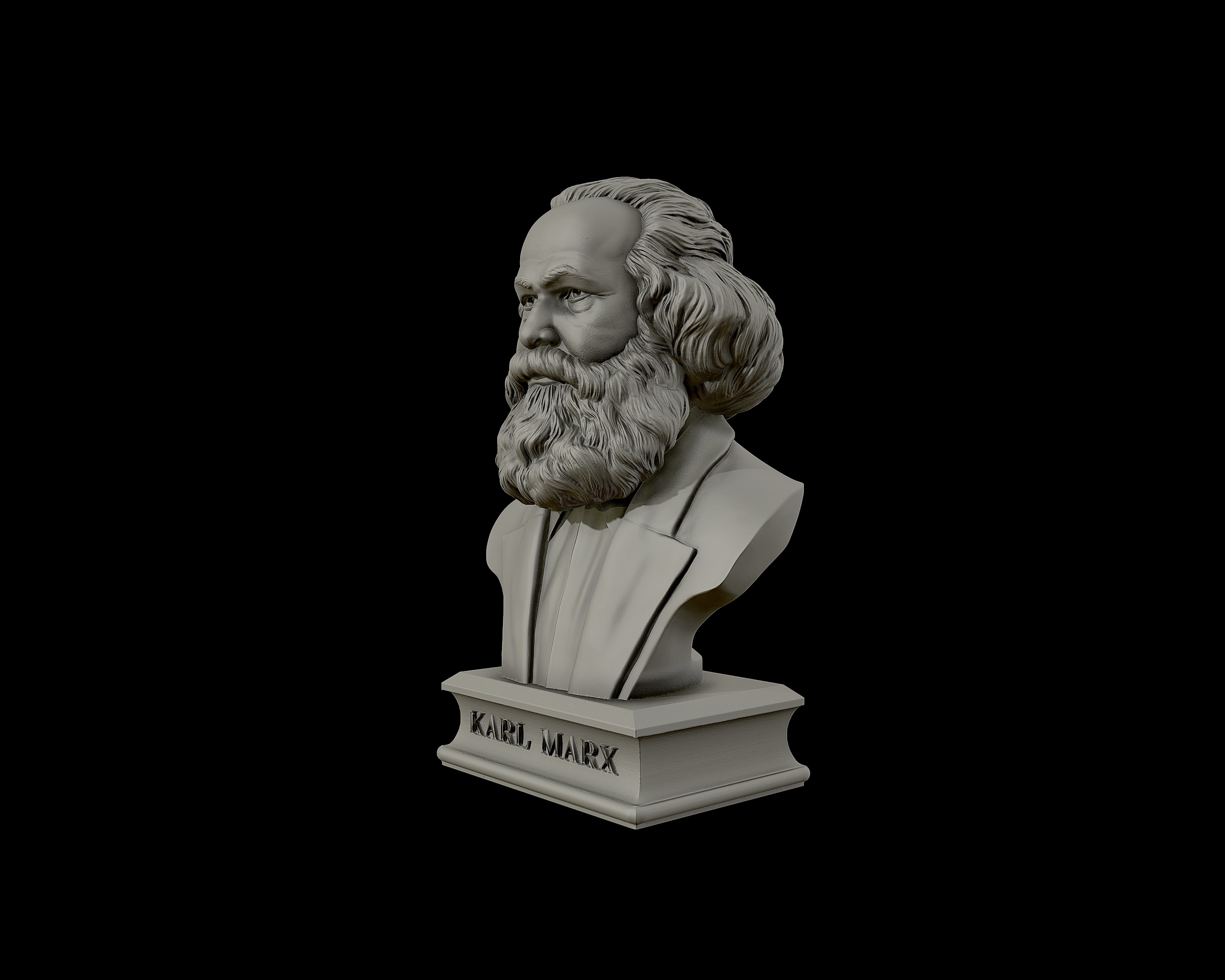 STL file Karl Marx 3D printable sculpture 3D print model・3D printable ...