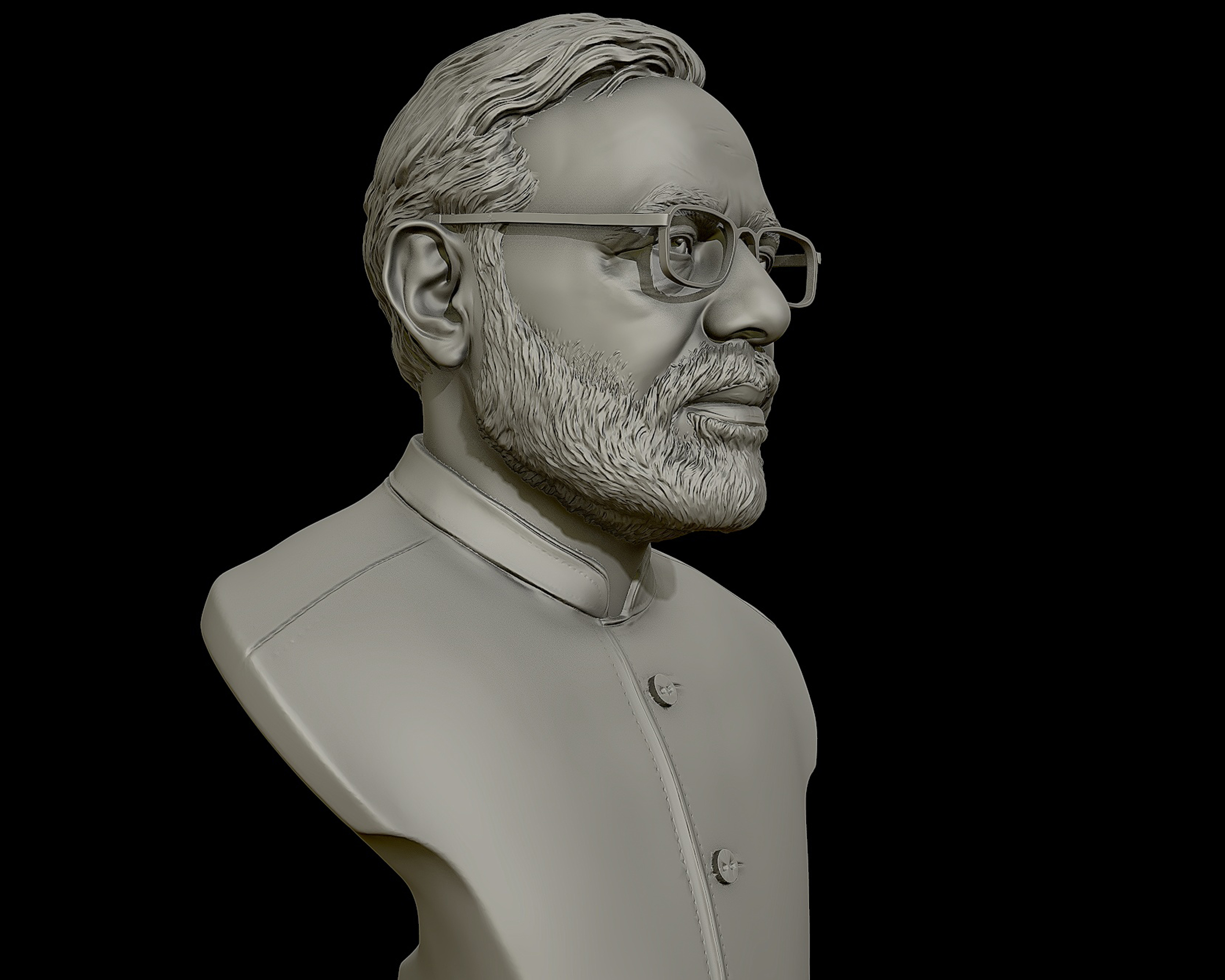 STL file Narendra Modi 3D Portrait sculpture 🗿・3D printer model to ...