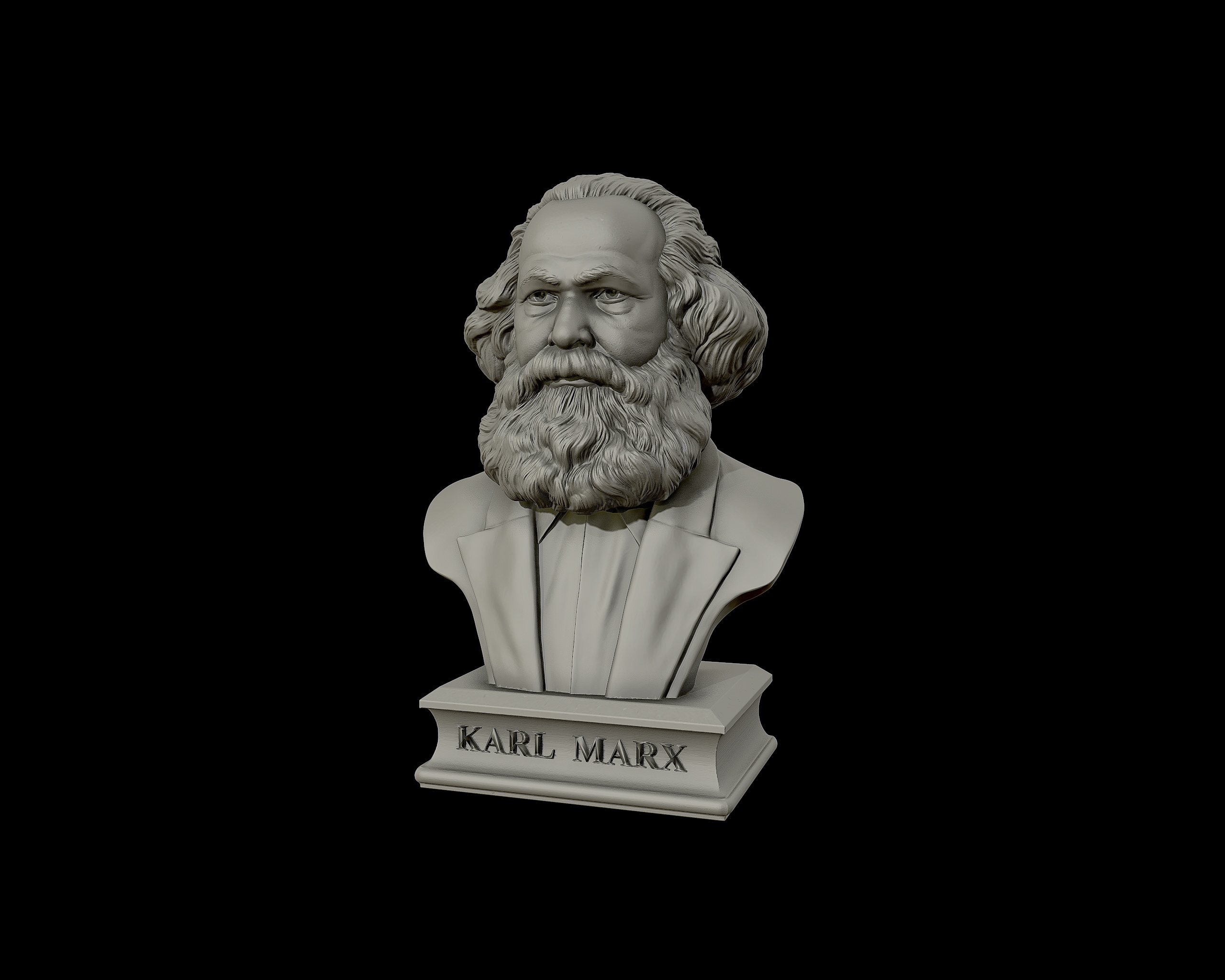 STL file Karl Marx 3D printable sculpture 3D print model・3D printable ...