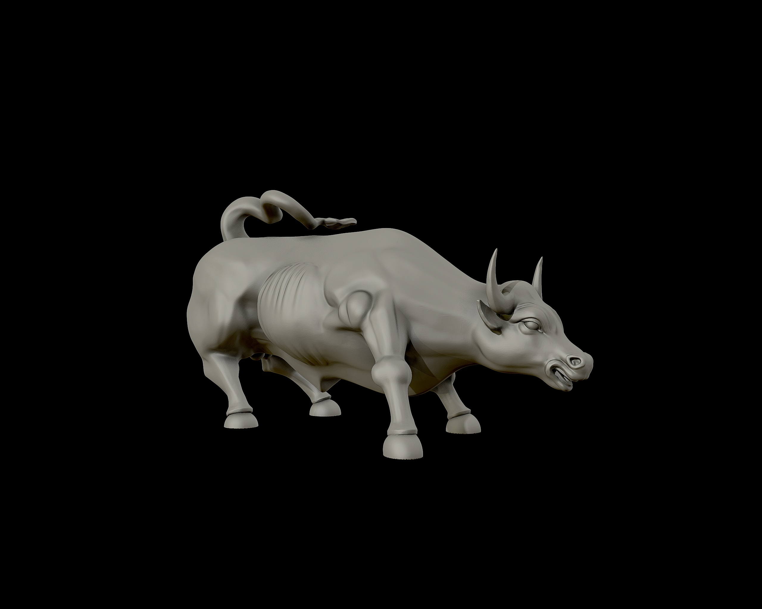 STL file Charging Bull sculpture 3D print model 🐂・Template to download ...