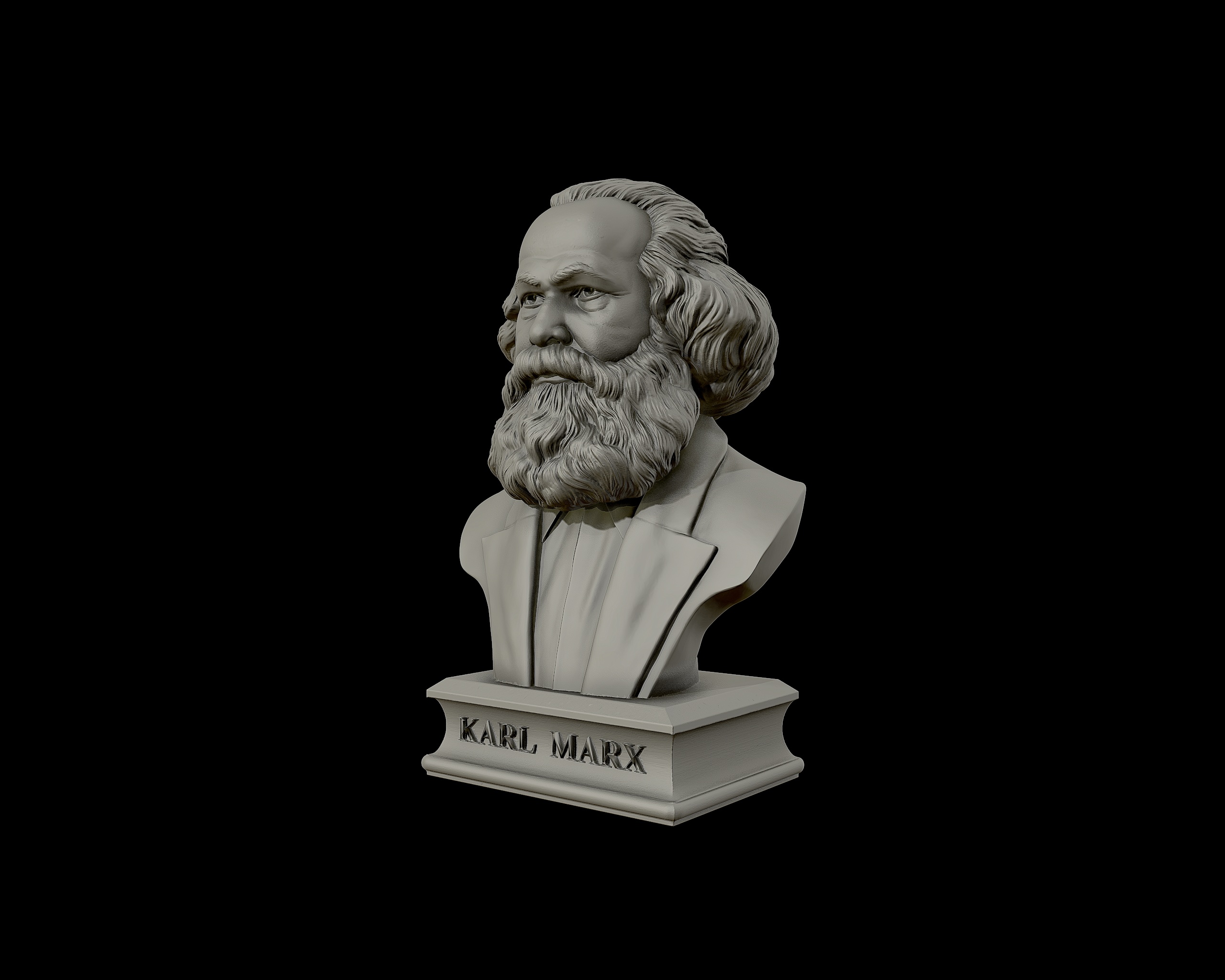 STL file Karl Marx 3D printable sculpture 3D print model・3D printable ...