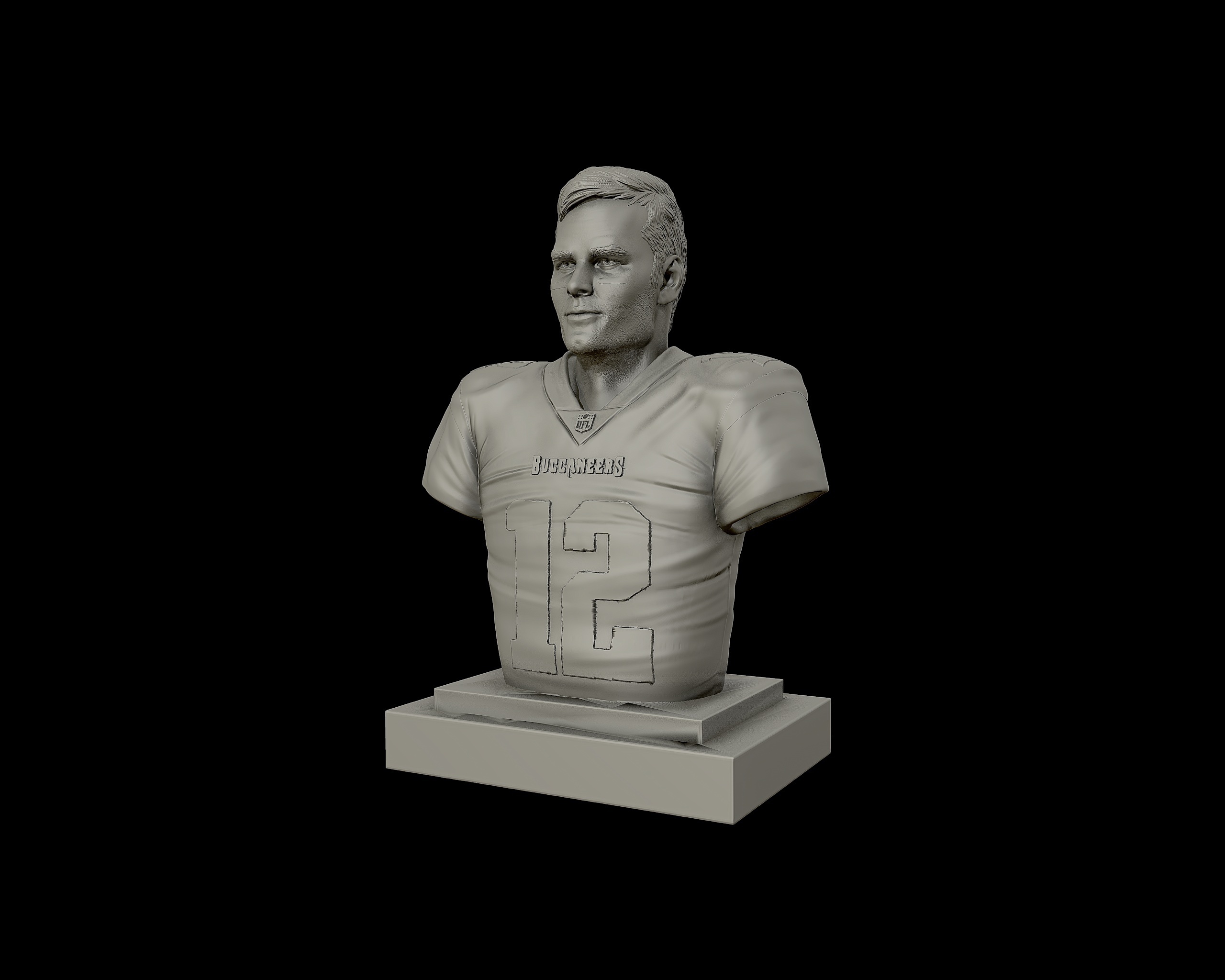 STL file Tom Brady with Tampa Bay Buccaneers Jersey 3D print model 🇯🇪 ...