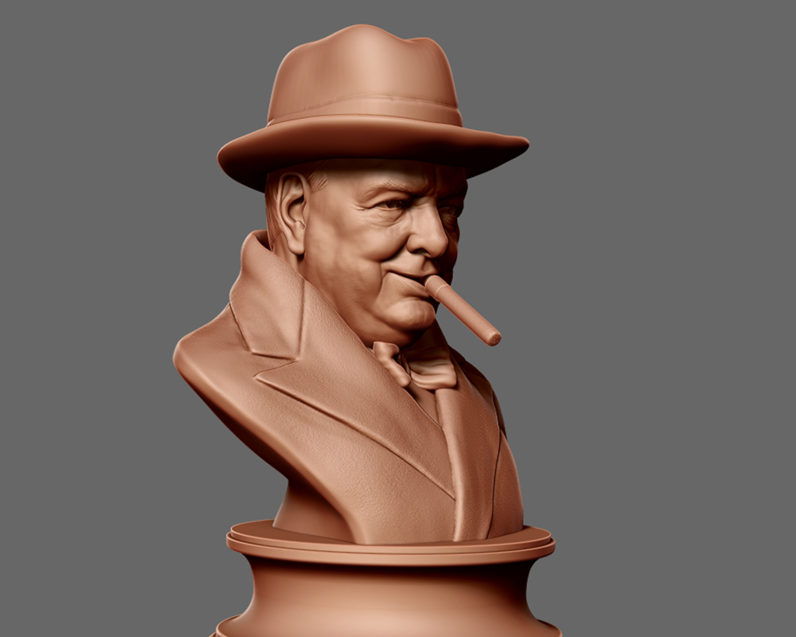STL file Winston Churchill 3D print model 🗿・3D printing model to ...