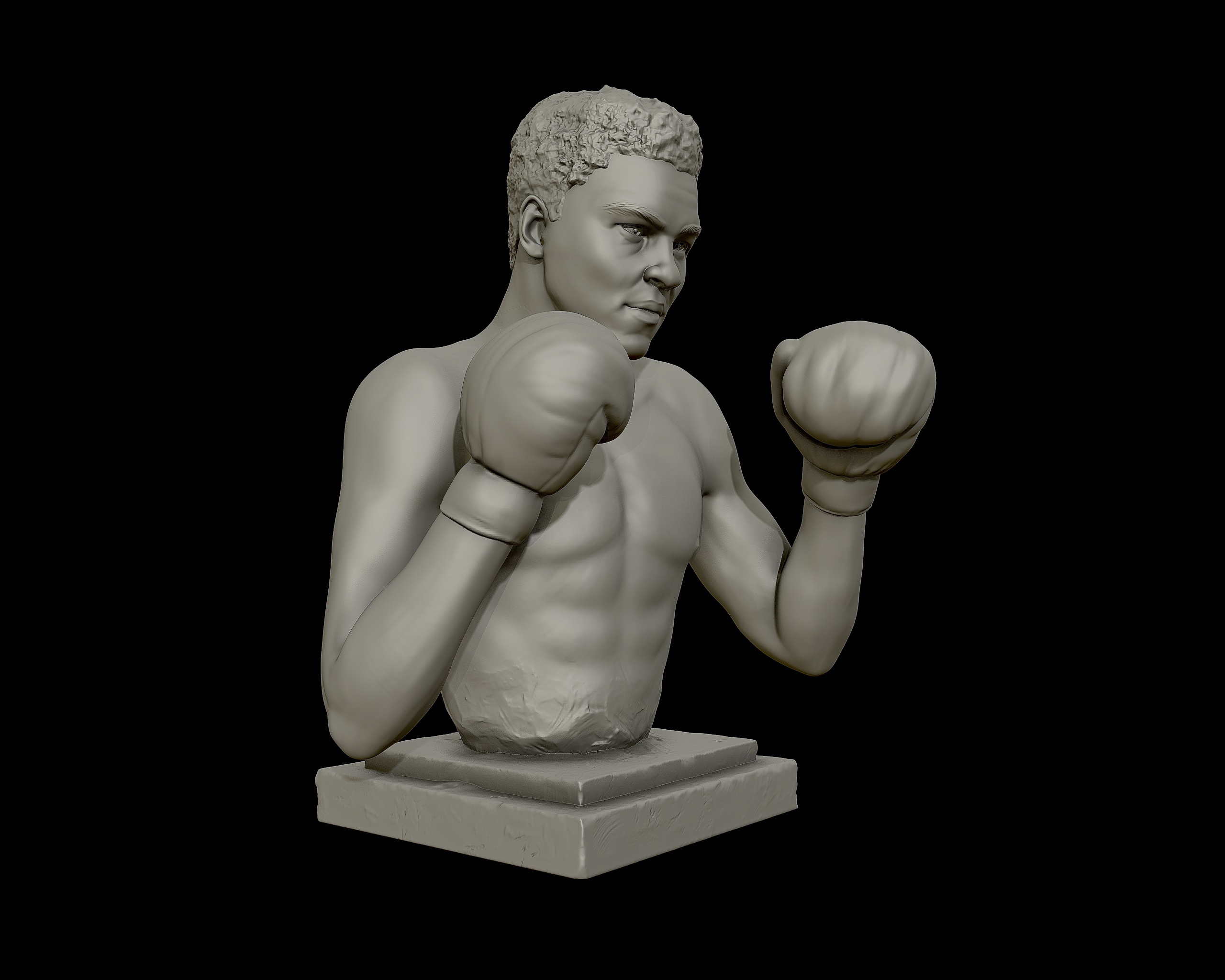 STL file Muhammad Ali 3D model sculpture・3D printer model to download・Cults