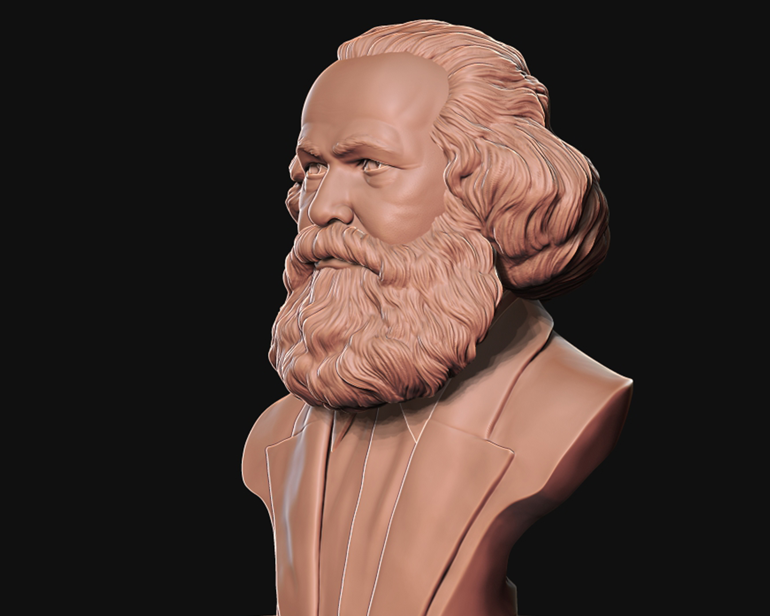 STL file Karl Marx 3D printable sculpture 3D print model・3D printable ...