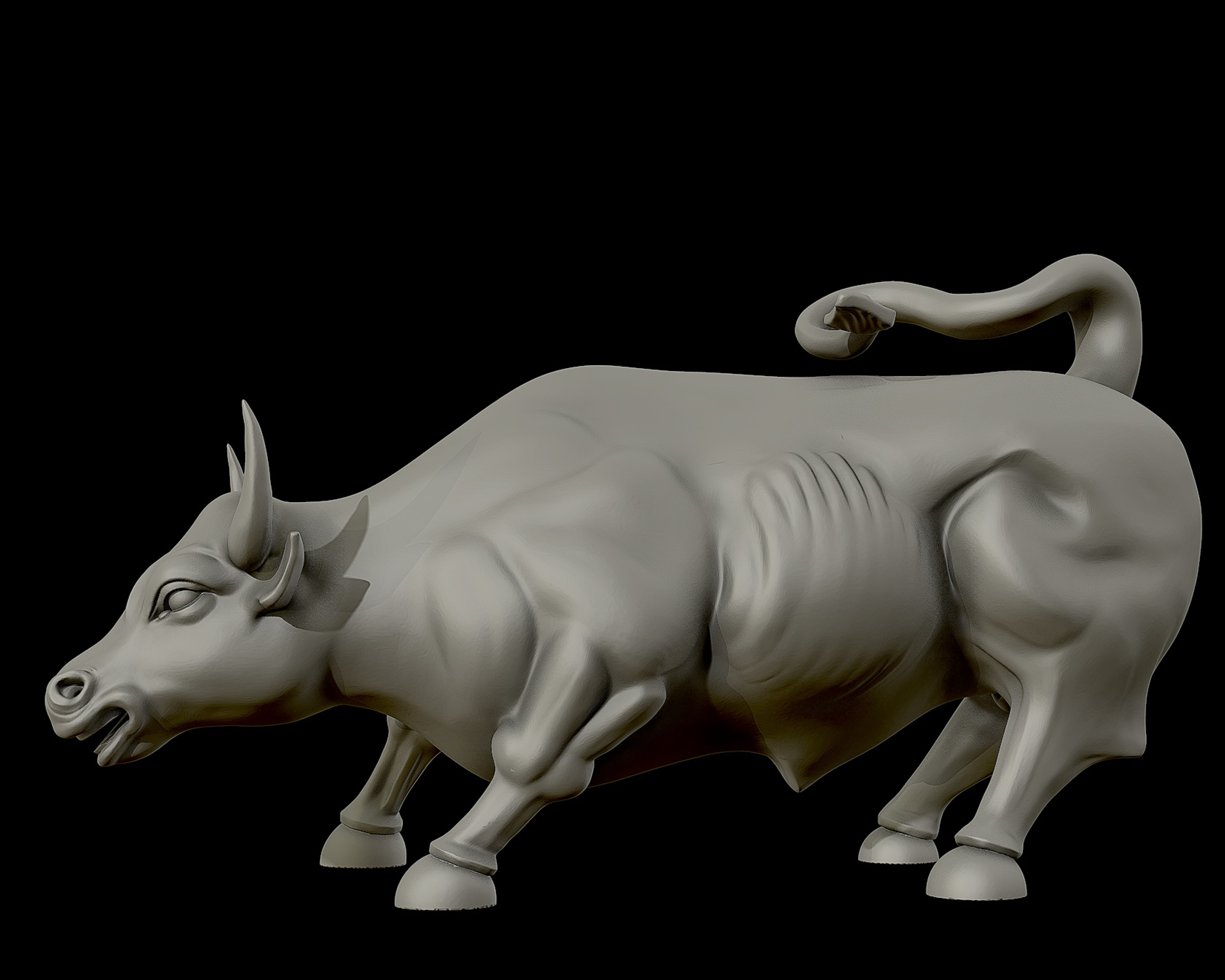 STL file Charging Bull sculpture 3D print model 🐂・Template to download ...