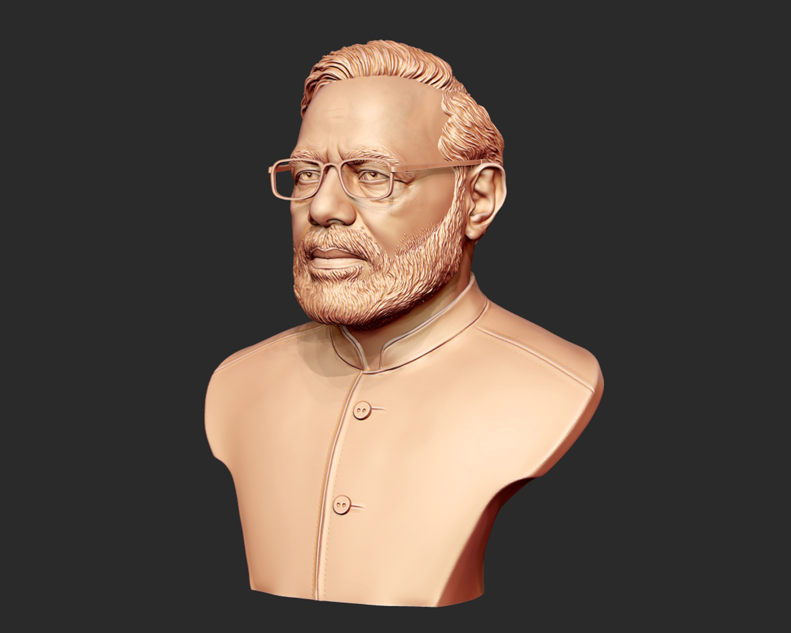 STL file Narendra Modi 3D Portrait sculpture 🗿・3D printer model to ...