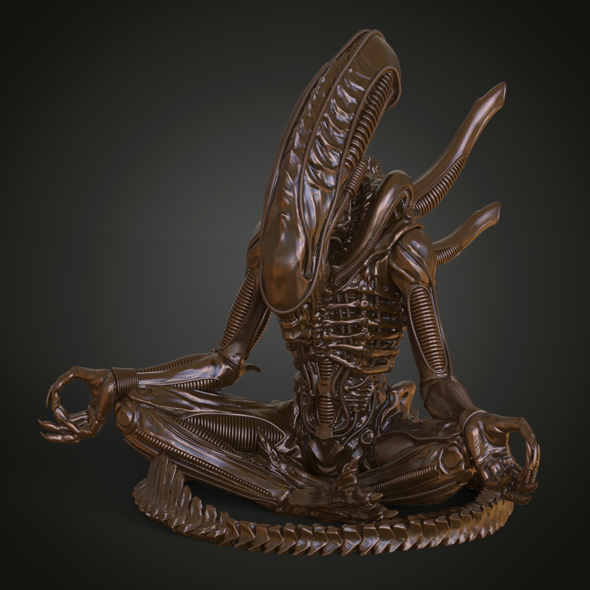 STL file alien yoga 3d print model・3D printing design to download・Cults