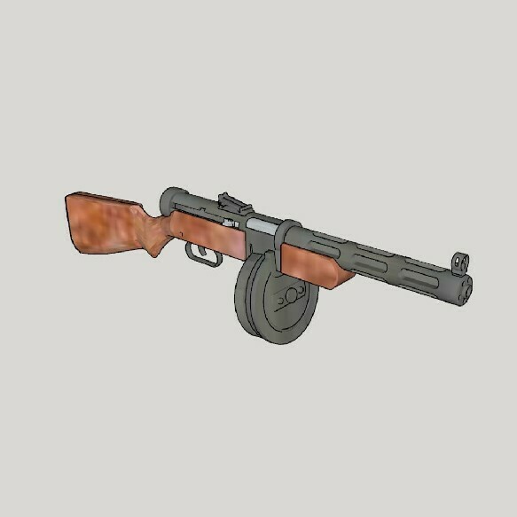 3D file PPD-40 ППД-40 (Pistolet Pulemyot Degtyaryova( Пистолет-пулемёт ...