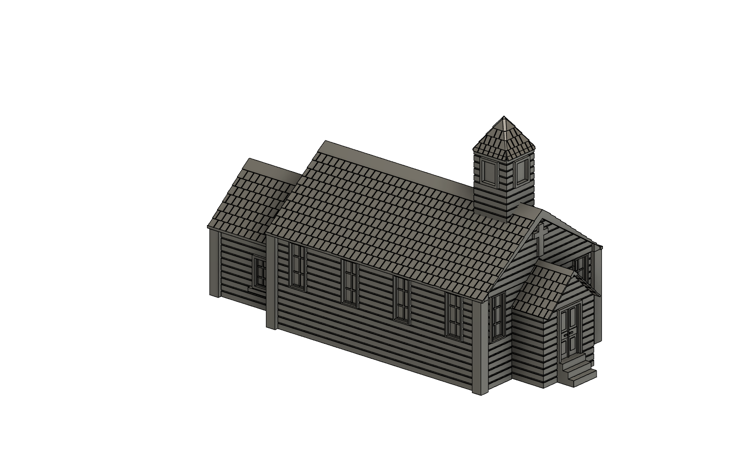 STL file North American wooden church・3D printer design to download・Cults