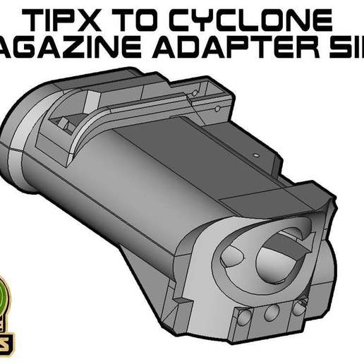 Download free STL file TIPX to cyclone Magazine Adapter SIDE • 3D ...