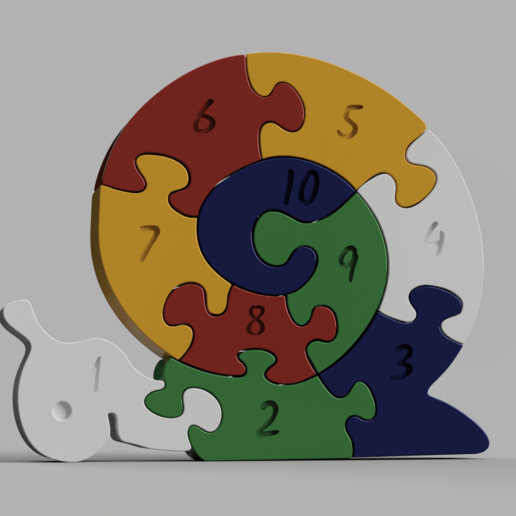 Download STL file Puzzle for children (Snail) • 3D printable object ・ Cults