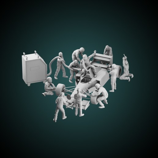 Download STL file Mechanics + F1 drivers • 3D printing template ・ Cults