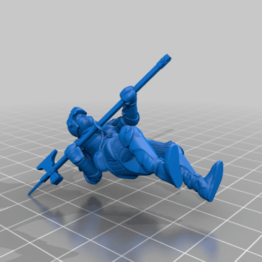 Download free OBJ file 1-54 - Human Soldier - Halberd • 3D printer ...