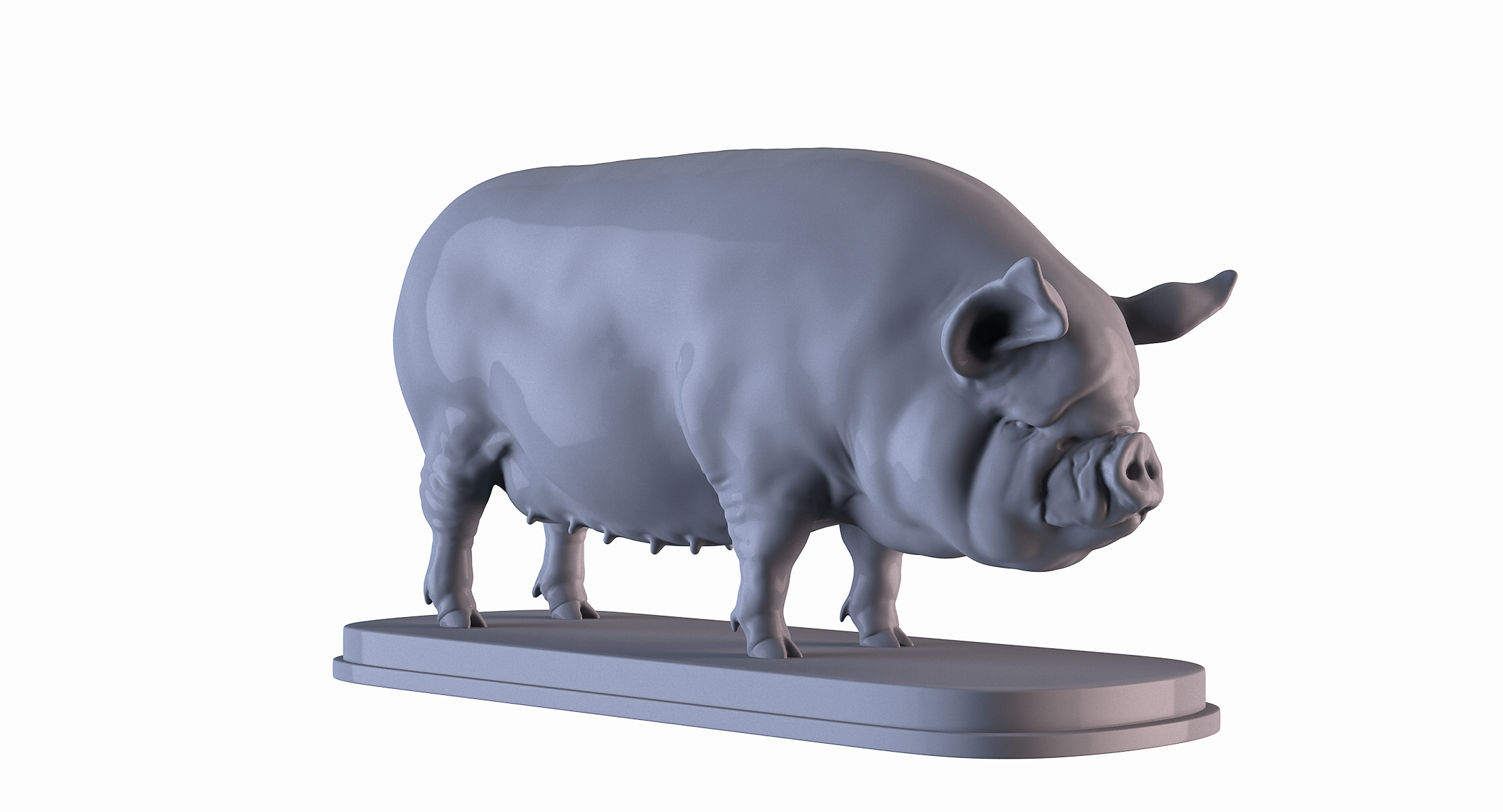 STL file Middle White Pig・3D print design to download・Cults