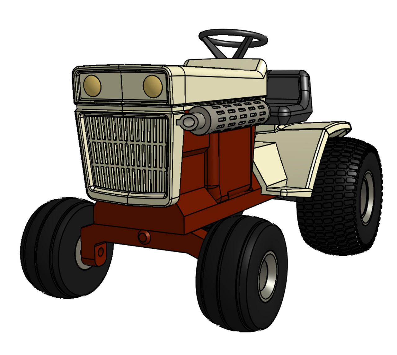 Free STL file GT3 1/25 Garden Tractor Model 🚜・3D printing design to ...