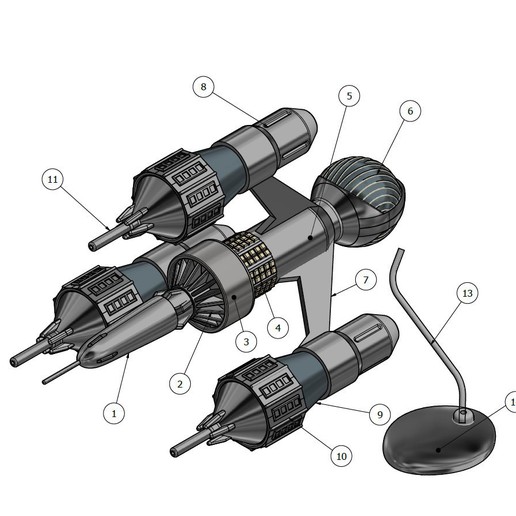 Download STL file Liberator blake's 7 model kit • 3D printing object ...