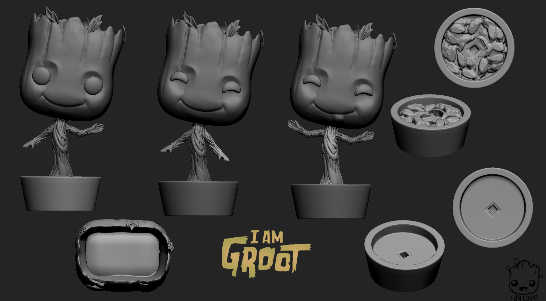 Free STL file Baby Groot x 3 Funko Style 👶・3D print model to download・Cults