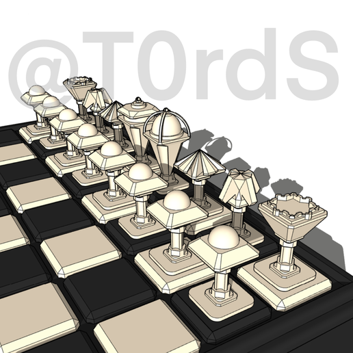 Télécharger fichier STL Chess game / Jeu d'échecs • Modèle pour ...