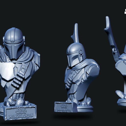 Download STL file Star Wars The Mandalorian BUST • Model to 3D print ...