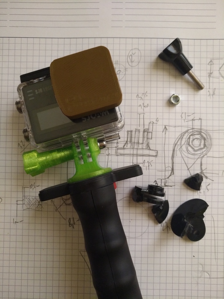 Free 3D file SJ CAM & GOPro M6 screw mount (tripod, handle grip ...